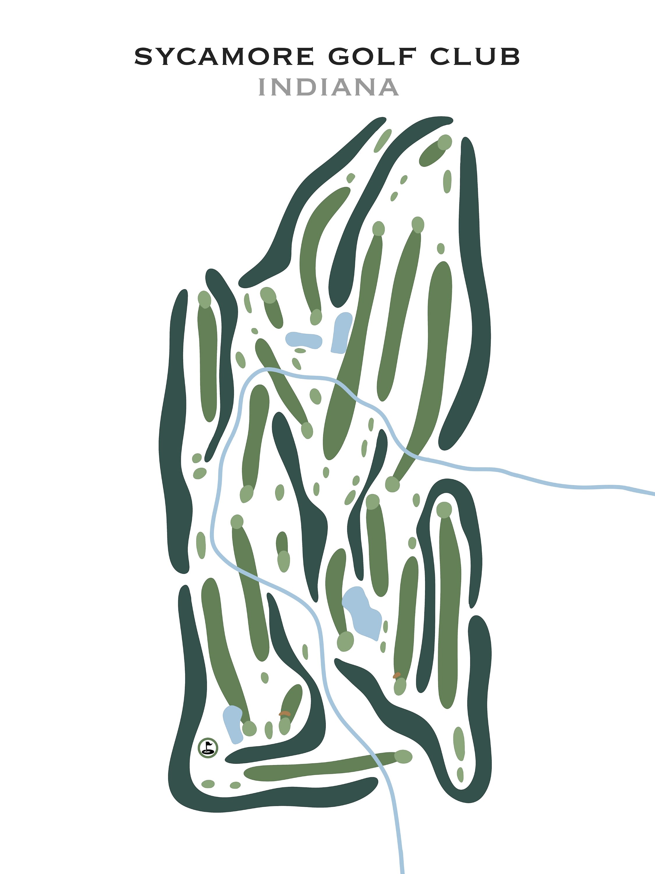 Sycamore Golf Club IN Golf Course Map Home Decor Golfer - Etsy