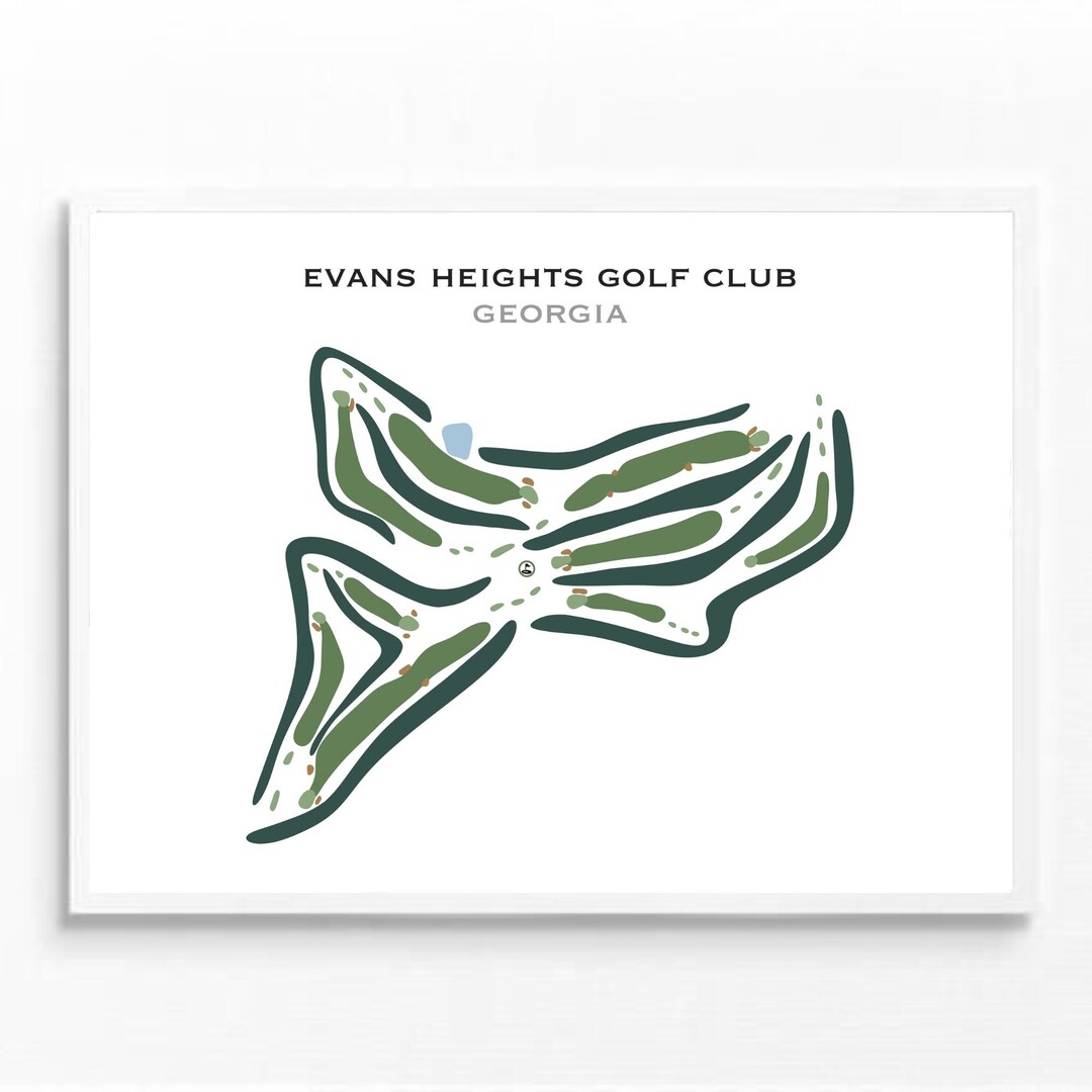Evans Heights Golf Club, GA | Golf Course Map, Golf Map, Golfer Gift ...