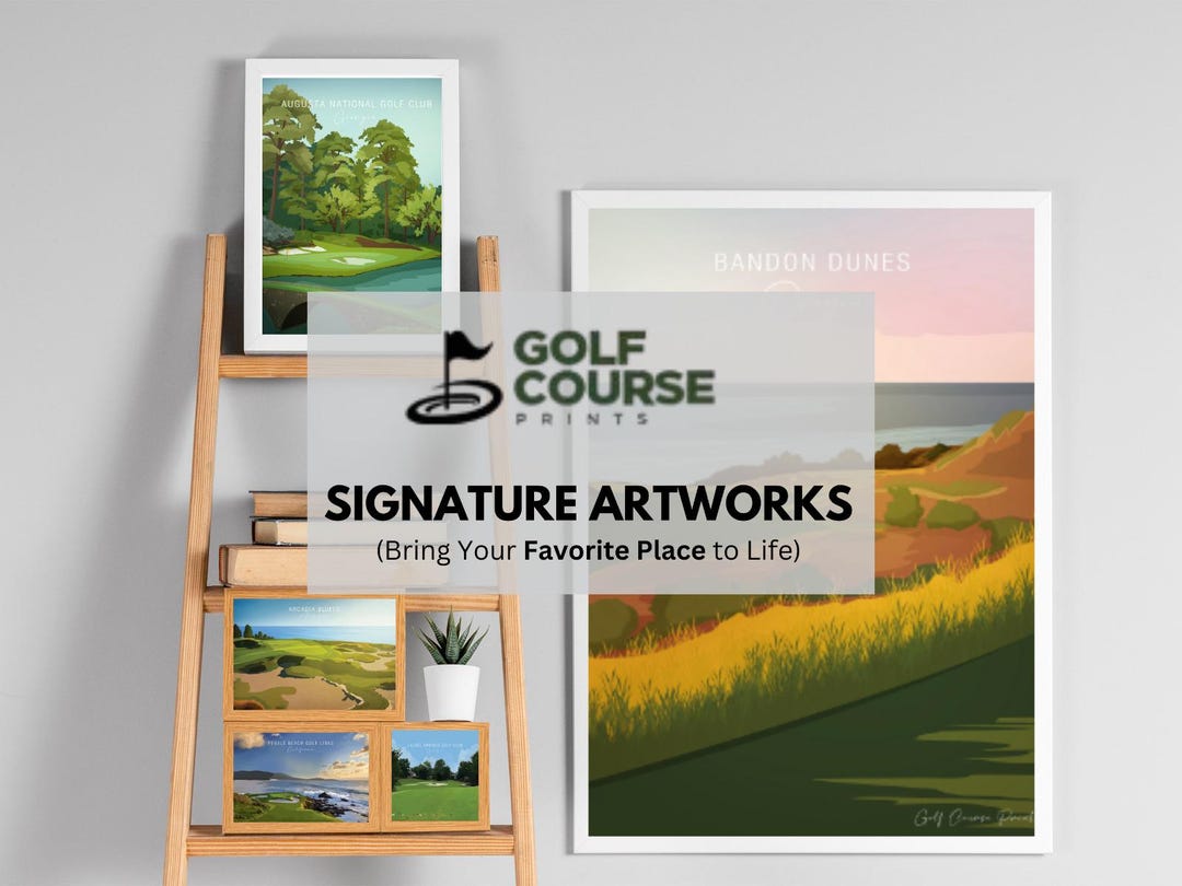 Custom Signature Hole Artwork, Golf Course Map Wall Art, Golf Art ...