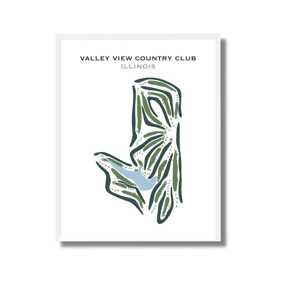 Valley View Country Club, IL | Golf Course Map, Golf Map, Golfer Gift ...