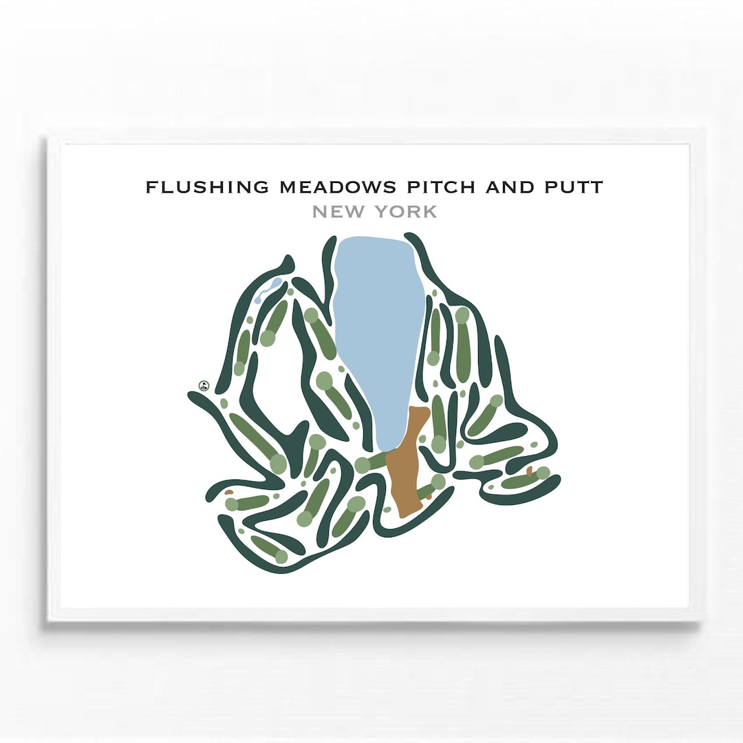 Flushing Meadows Pitch & Putt, NY | Golf Course Map, Golfer Gift for ...