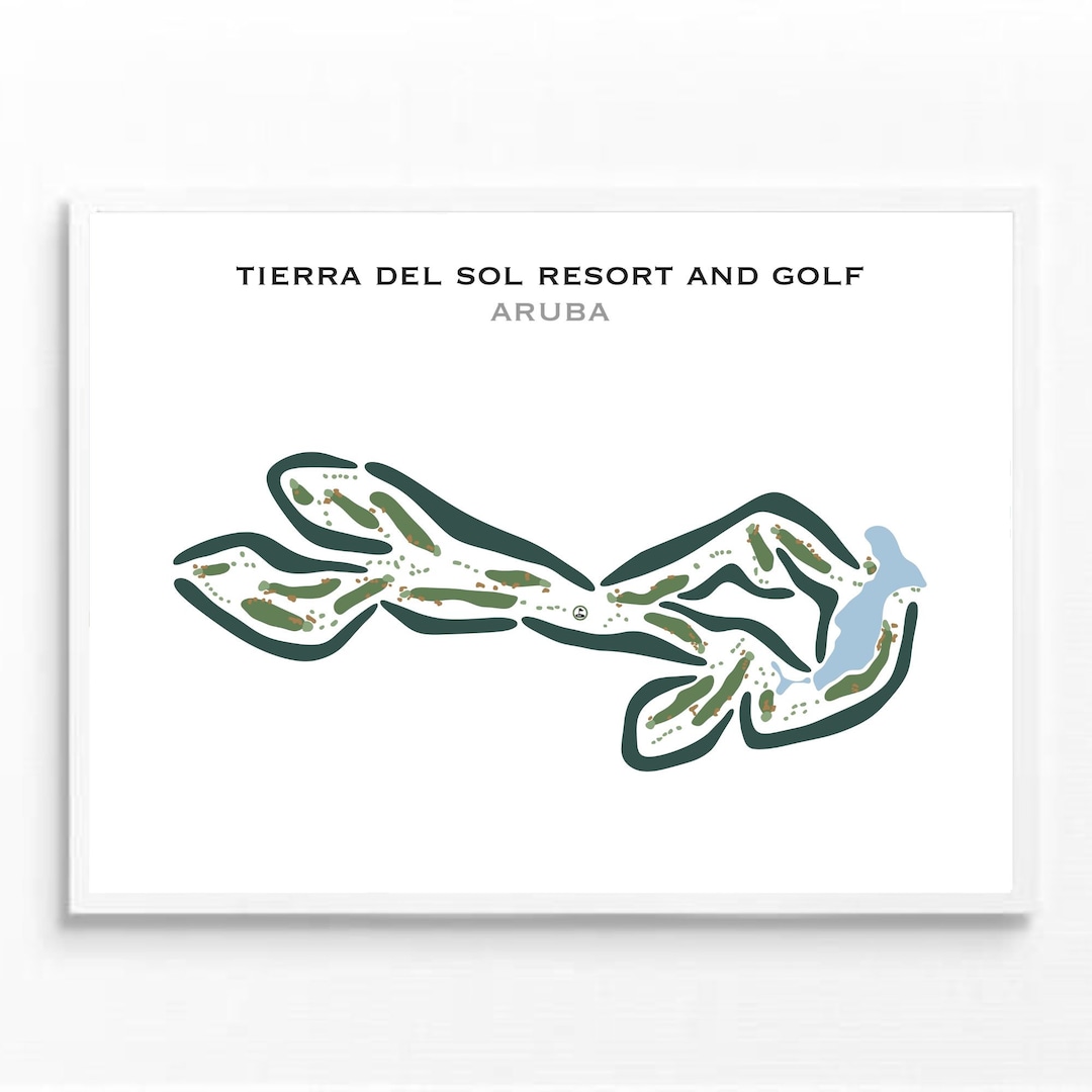 Tierra Del Sol Resort & Golf, Aruba Golf Course Map Canvas Art, Golf ...