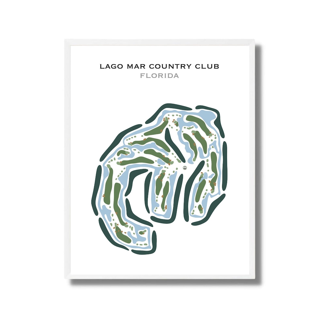 Lago Mar Country Club, FL | Golf Course Map, Golf Map, Golfer Gift for ...