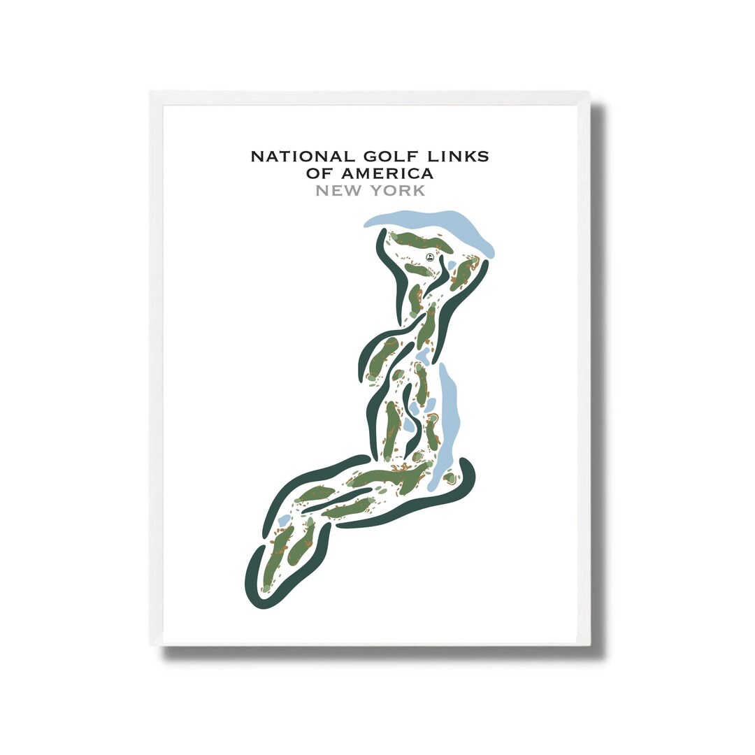 National Golf Links of America Map Art, New York Golf Course Print - Etsy