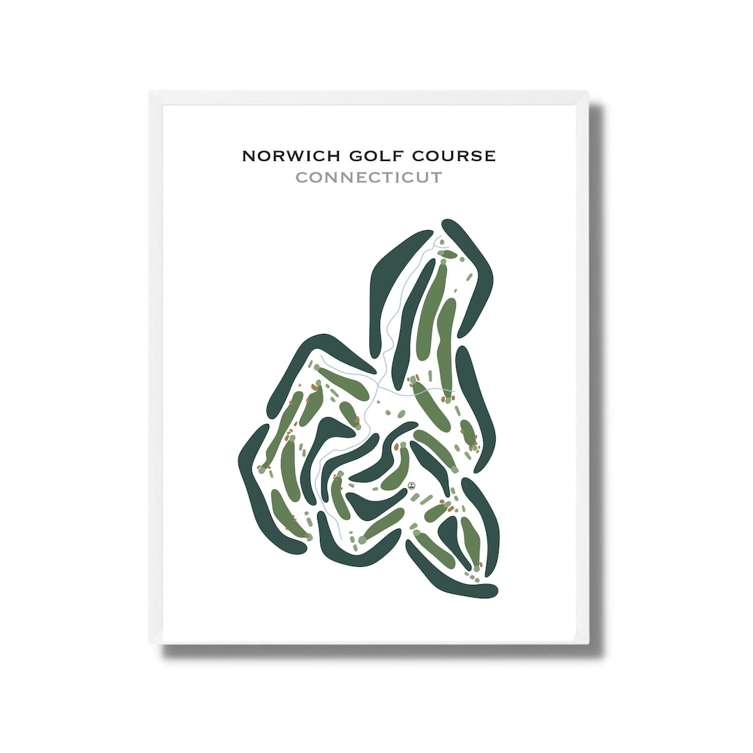 Norwich Golf Course, CT | Golf Course Map, Golf Map, Golfer Gift for ...