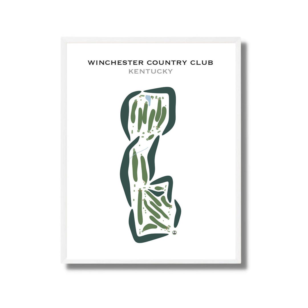 Winchester Country Club, KY | Golf Course Map, Golf Map, Golfer Gift ...