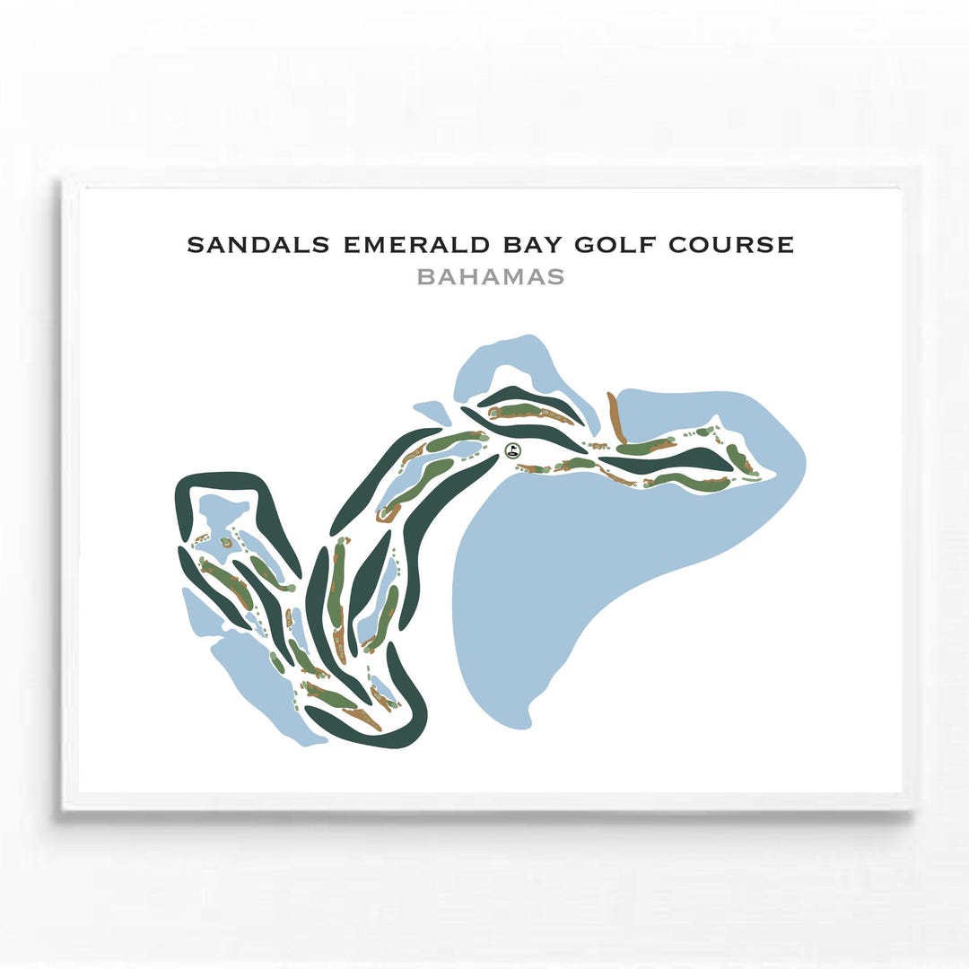 Sandals Emerald Bay, Bahamas | Golf Course Map, Golf Map, Golfer Gift ...