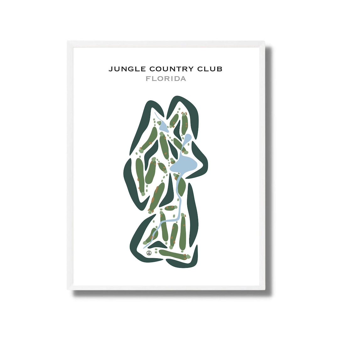 The Jungle Country Club, FL | Golf Course Map, Golf Map, Golfer Gift ...