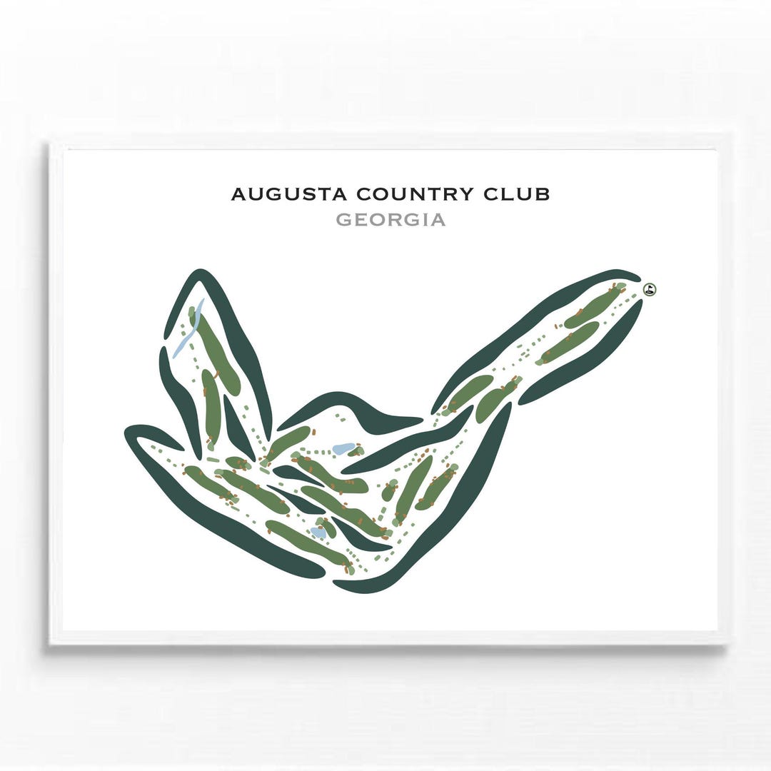Augusta Country Club, Georgia | Golf Course Map, Golf Map, Golfer Gift ...