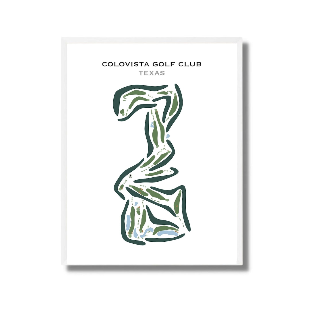 Colovista Golf Club, Texas Golf Course Map Wall Art, Golf Map Canvas ...
