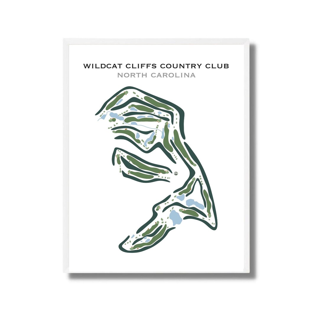 Wildcat Cliffs Country Club, NC Golf Course Map Wall Art, Golf Gift for ...