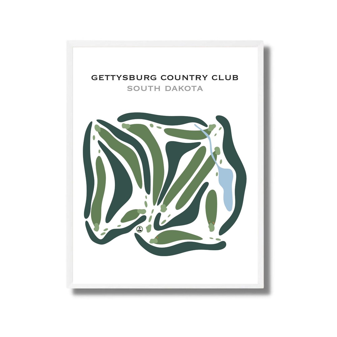 Gettysburg Country Club, SD | Golf Course Map, Golf Map, Golfer Gift ...