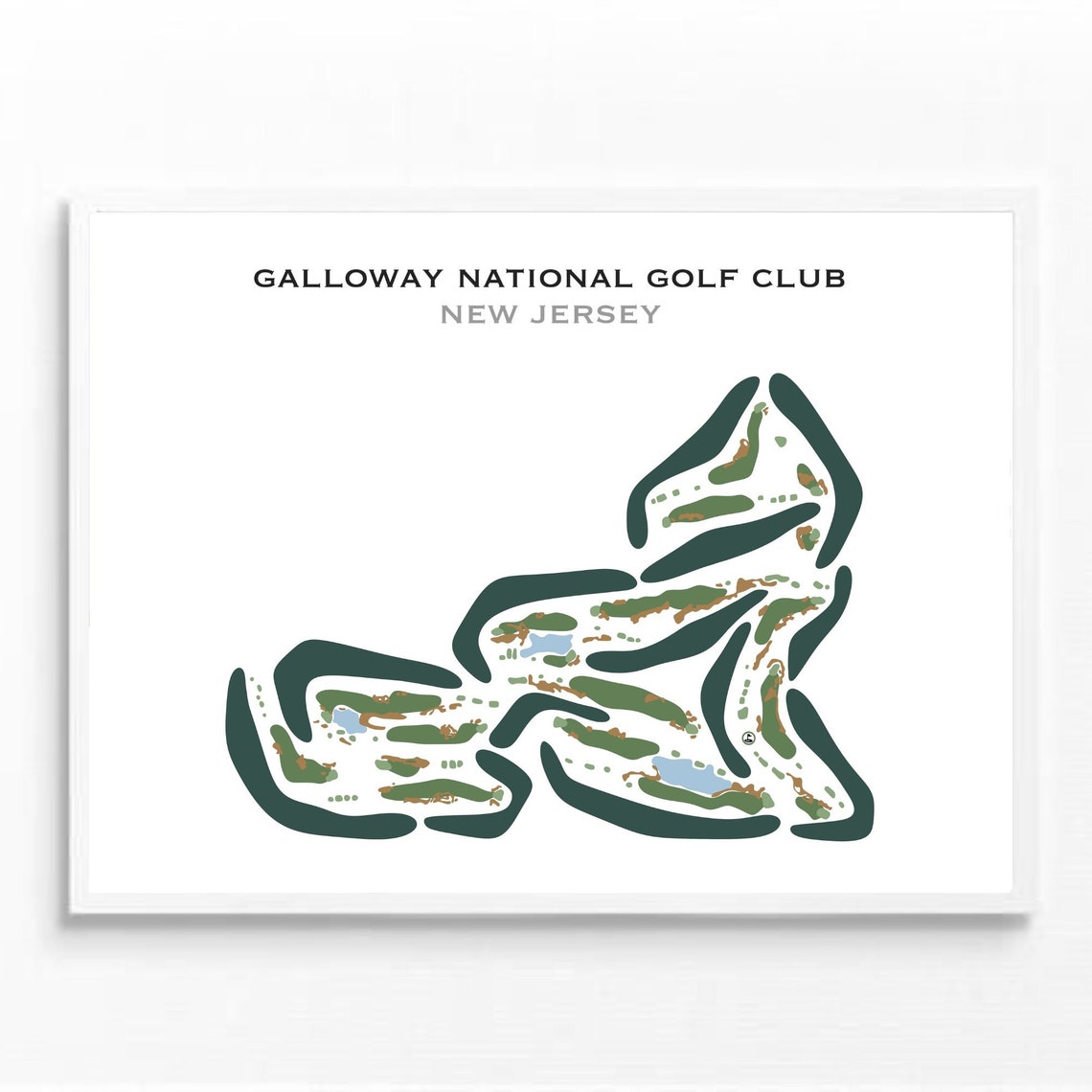 Galloway National Golf Club, NJ Golf Course Map Wall Art, Golfer Lover ...