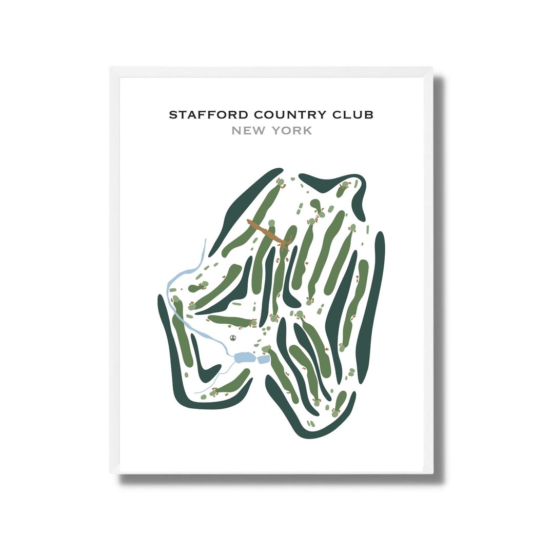 Stafford Country Club, NY | Golf Course Map, Golf Map, Golfer Gift for ...