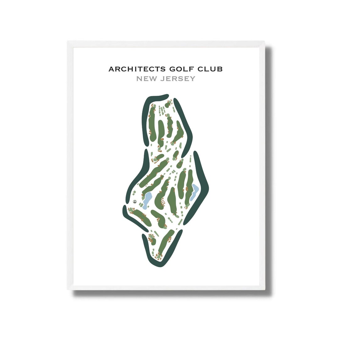 Architects Golf Club, NJ | Golf Course Map, Golf Map, Golfer Gift for ...