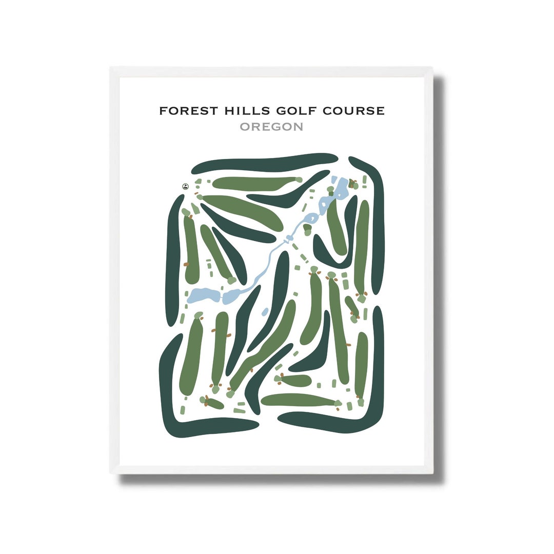 Forest Hills Golf Course, OR Golf Course Map Wall Art, Golf Map Canvas ...