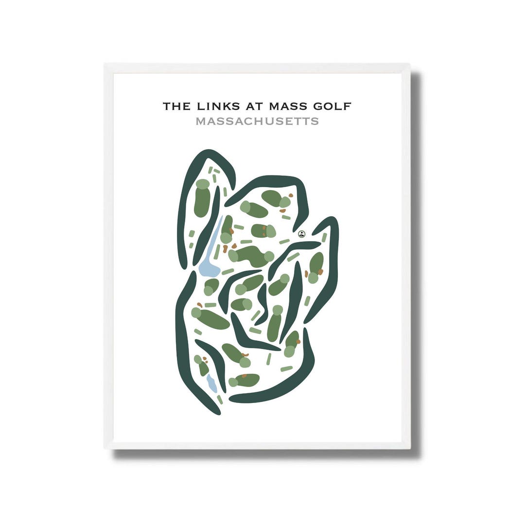 The Links at Mass Golf, MA | Golf Course Map, Golf Map, Golfer Gift for ...