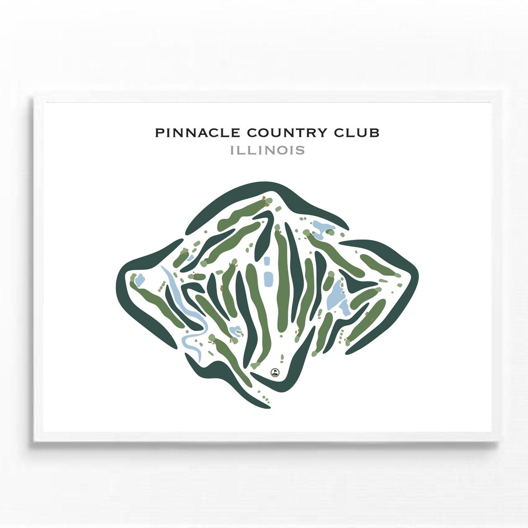 Pinnacle Country Club, IL Wall Art | Golf Course Map, Golfer Dad Gift ...