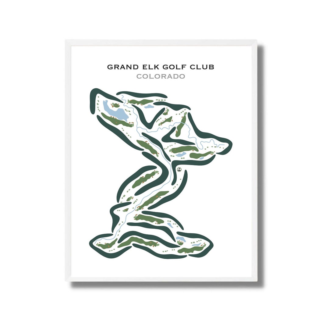 Grand Elk Golf Club, CO Golf Course Map Wall Art, Golf Map Hanging ...