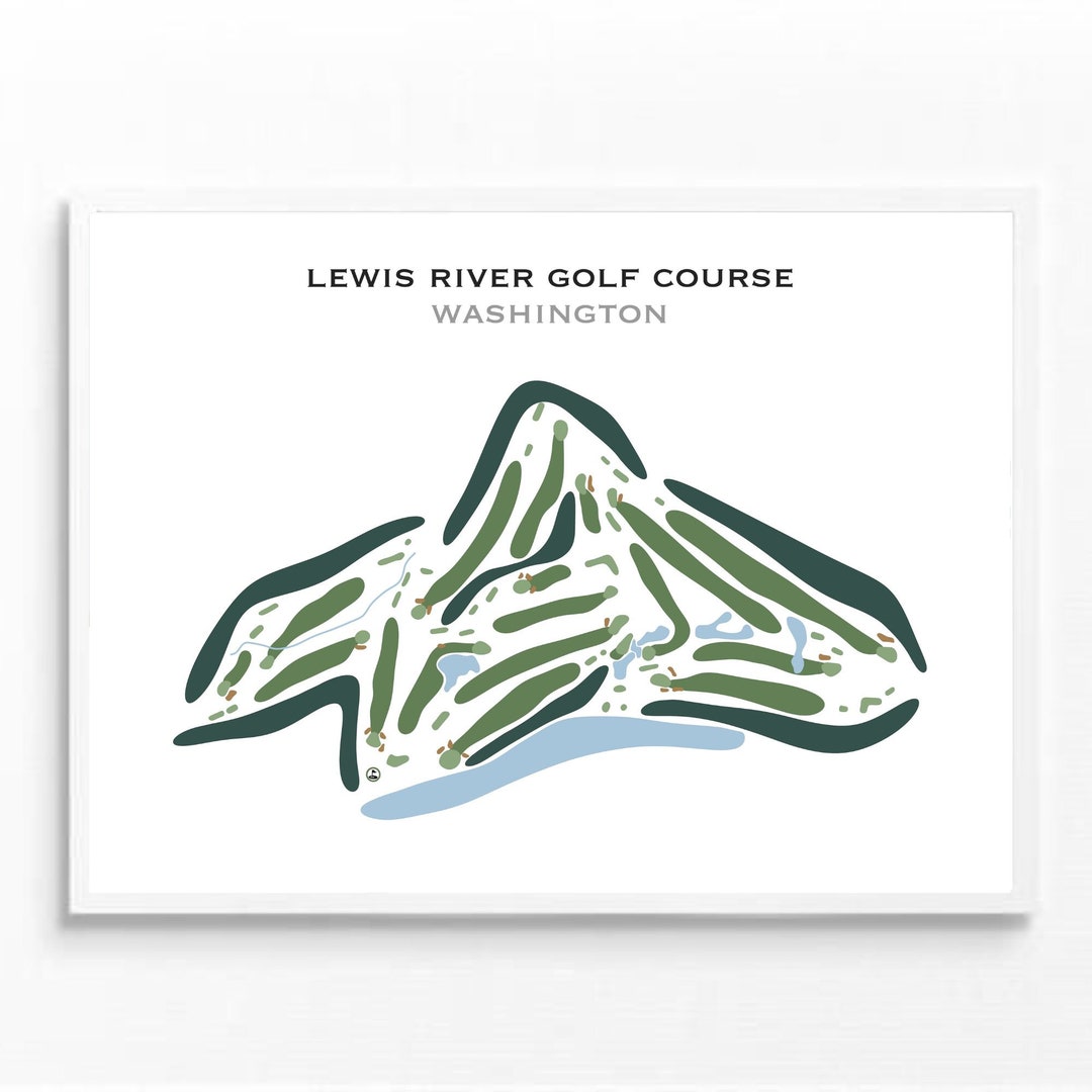Lewis River Golf Course, WA | Golf Course Map, Golf Map, Golfer Gift ...