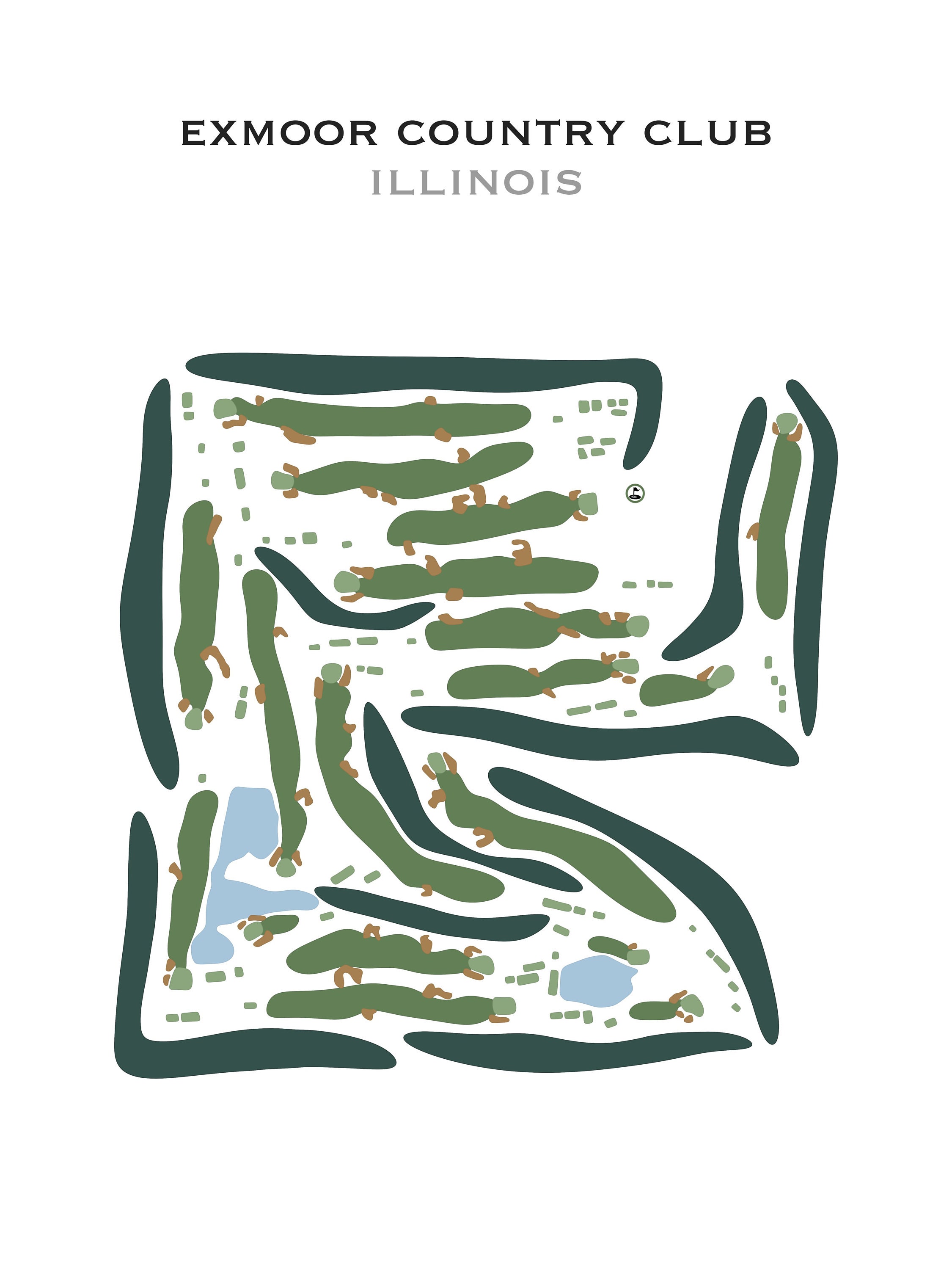 Exmoor Country Club IL Golf Course Map Home Decor Golfer - Etsy