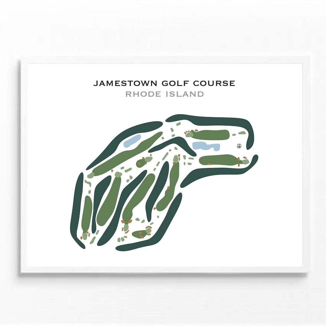 Jamestown Golf Course, RI | Golf Course Map, Golf Map, Golfer Gift for ...