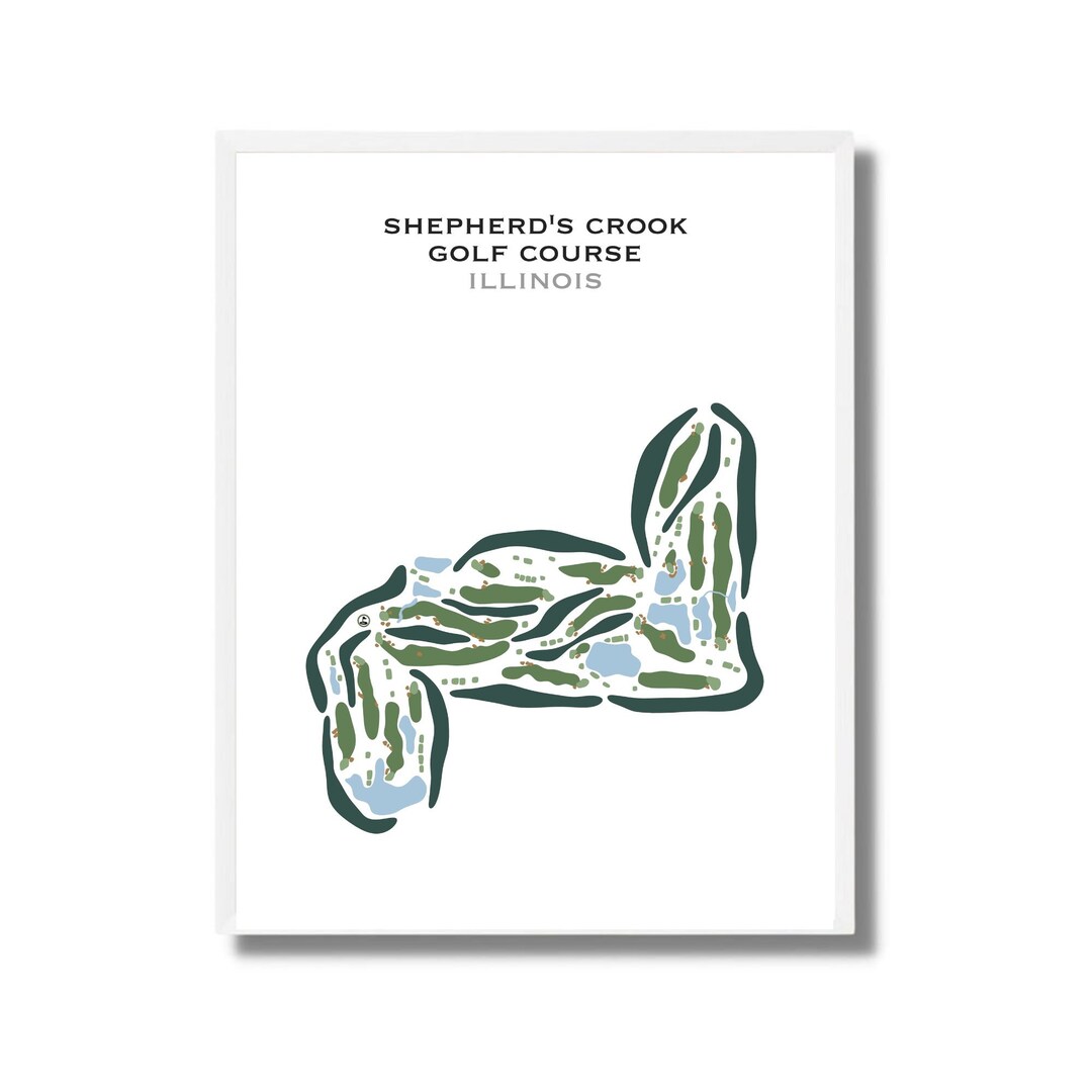 Shepherd's Crook Golf Course, IL Golf Course Map Wall Art, Golfer Gift ...