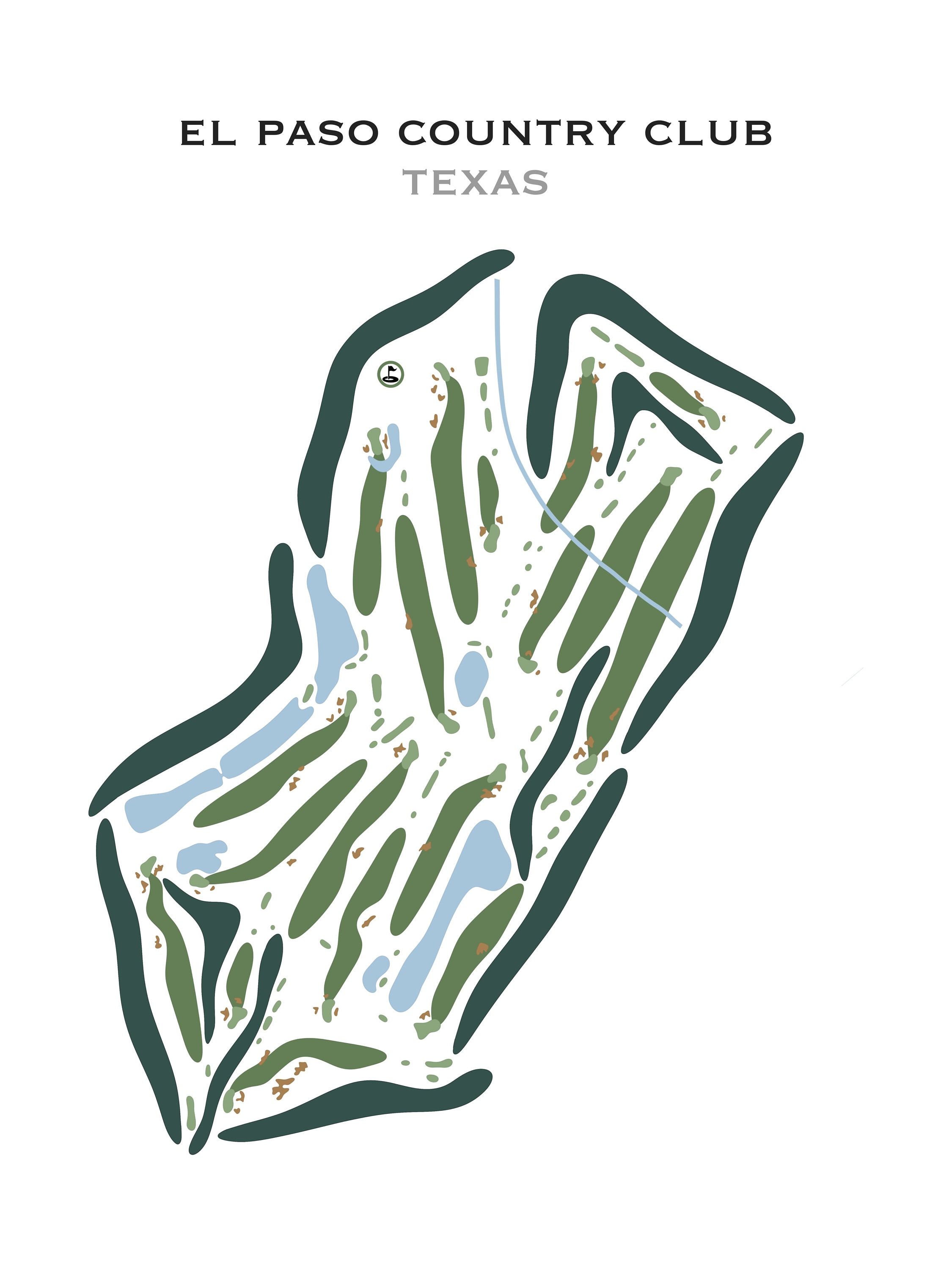 El Paso Country Club Txgolf Course Map Golf Gifts for Dad - Etsy