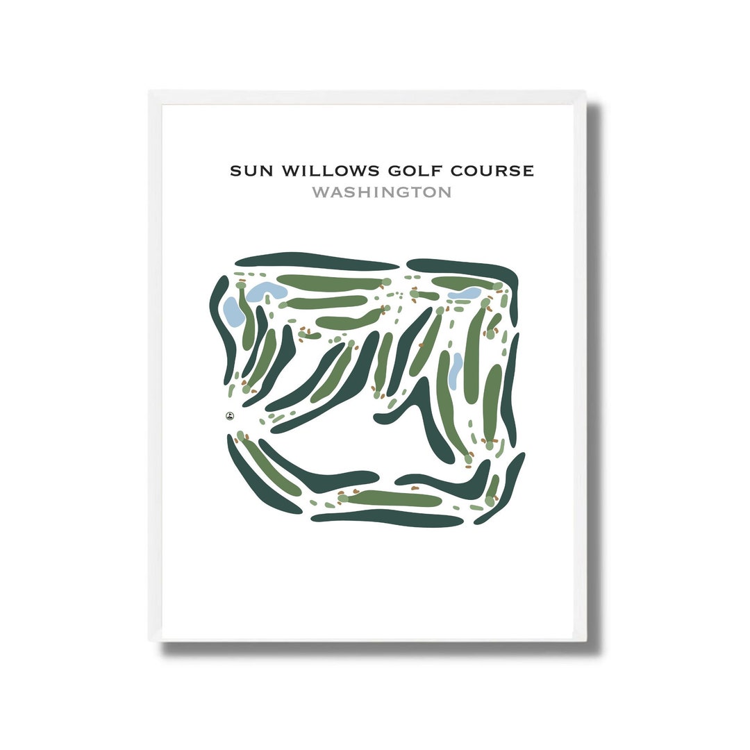 Sun Willows Golf Course, WA | Golf Course Map, Golf Map, Golfer Gift ...