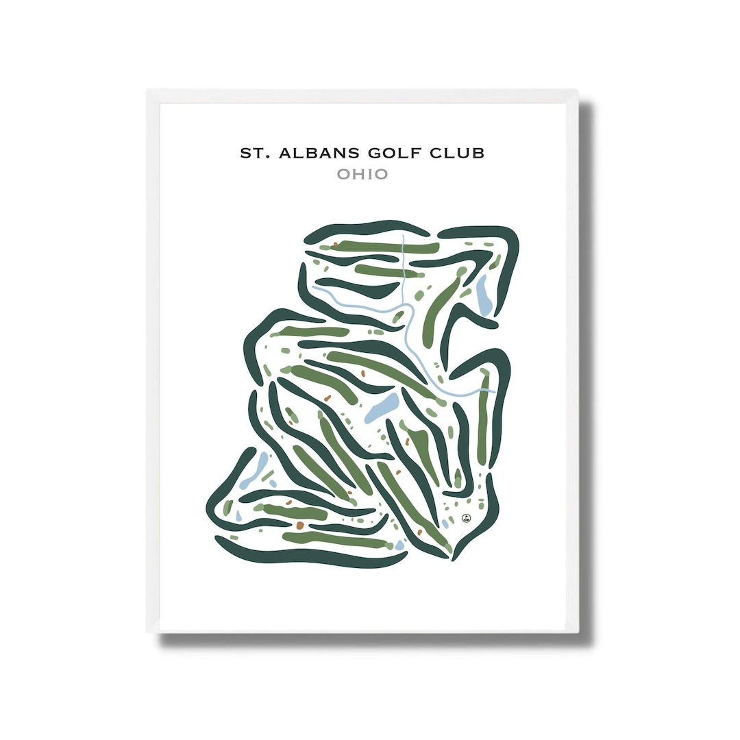 St. Albans Golf Club, Ohio Golf Course Map Wall Art, Golf Map Canvas ...