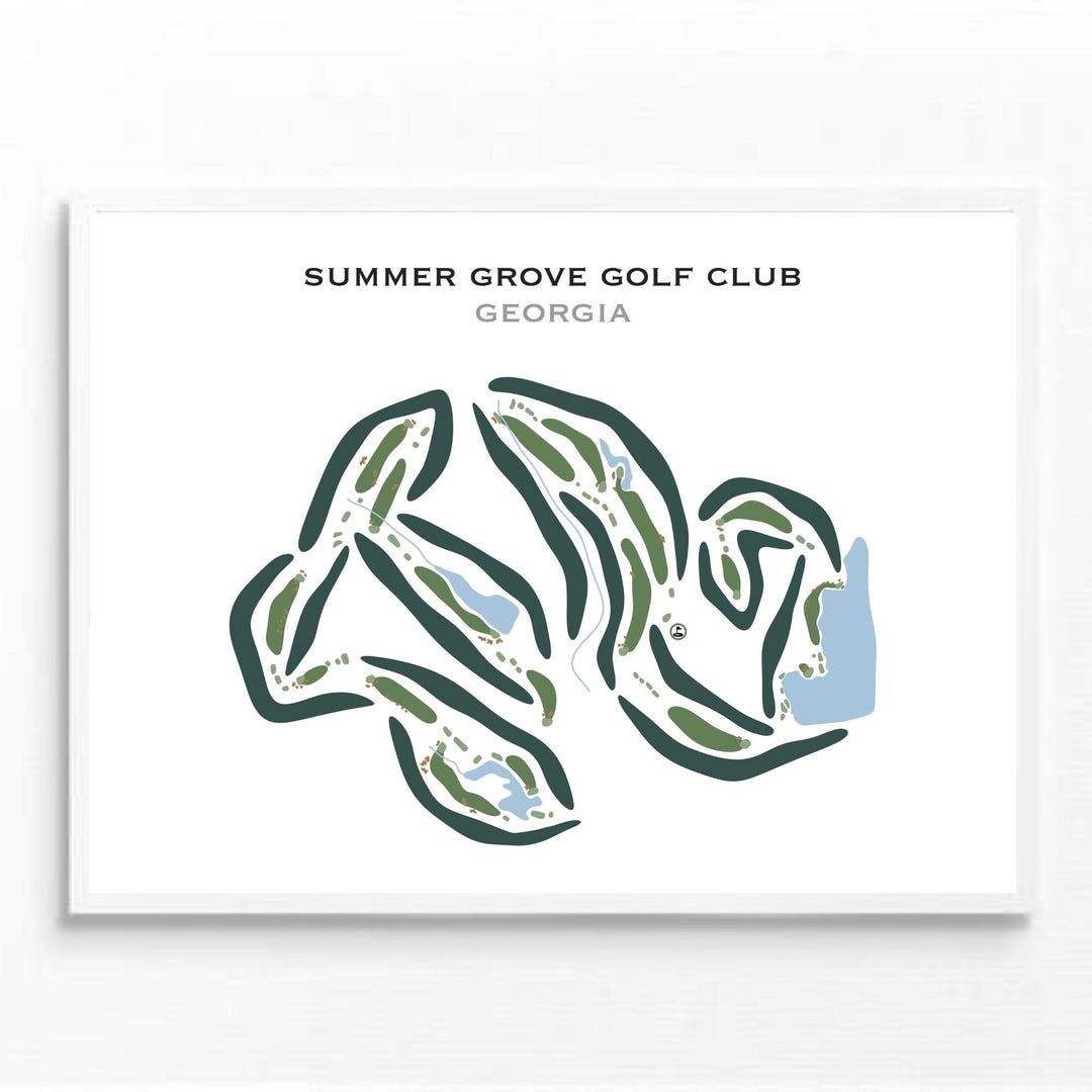 Summer Grove Golf Club, GA Golf Course Map Canvas, Golf Map Wall Art ...