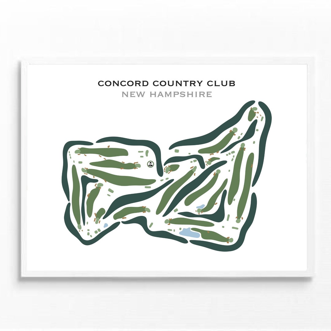 Concord Country Club, NH | Golf Course Map, Golf Map, Golfer Gift for ...
