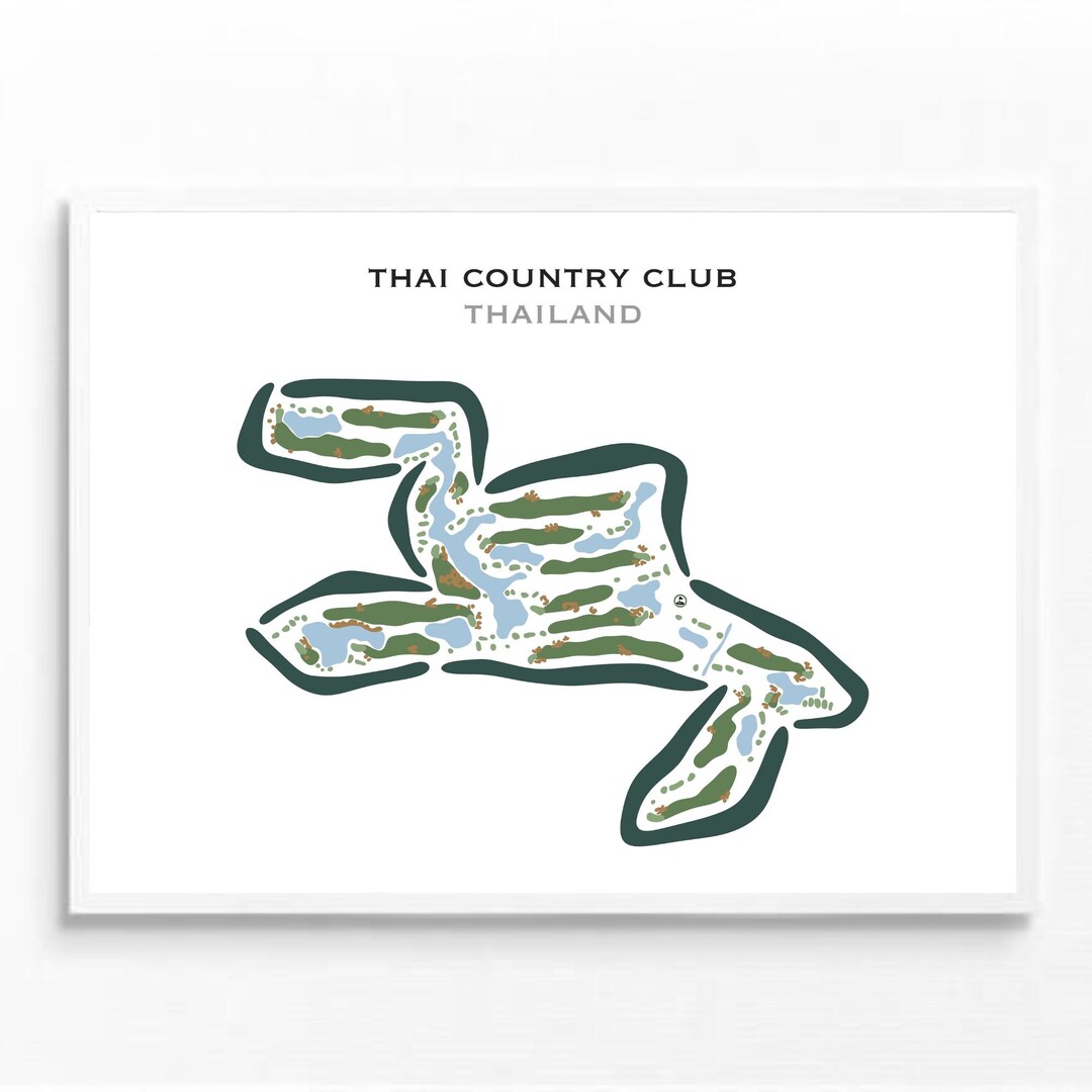 Thai Country Club, Thailand | Golf Course Map, Golf Map, Golfer Gift ...