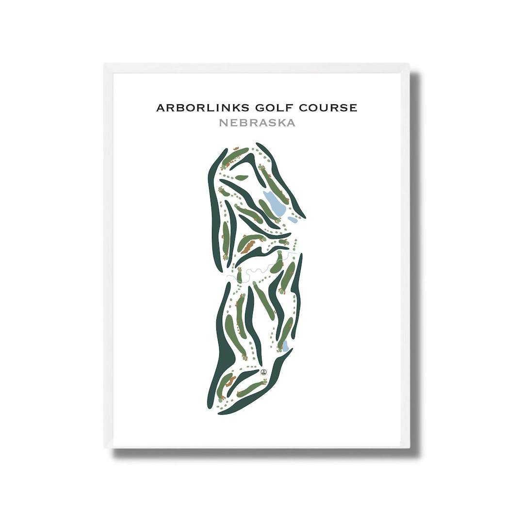 Arborlinks, Nebraska, Golf Course Map, Golfer Décor Gift, Father's Day ...