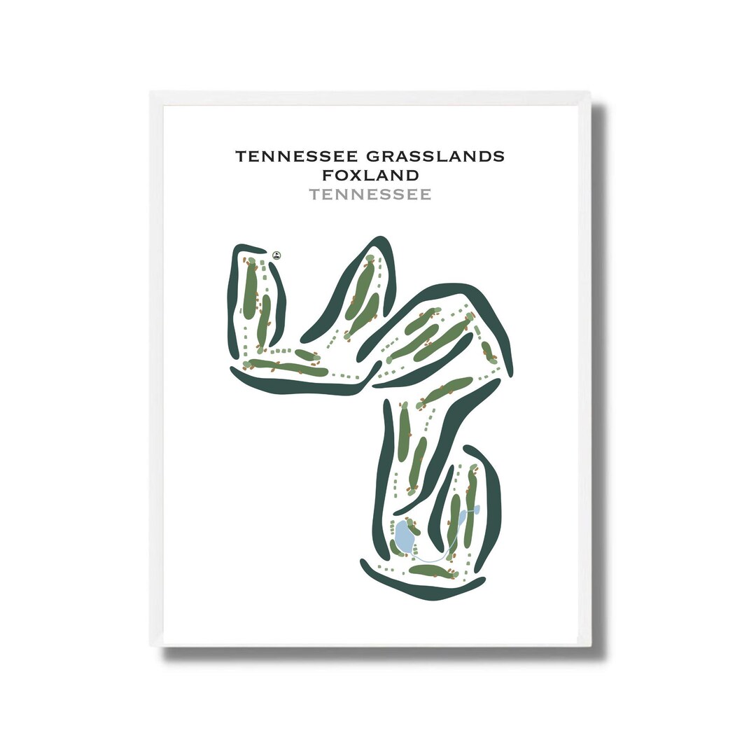 Tennessee Grasslands Foxland, TN | Golf Course Map, Decor, Golfer Gift ...