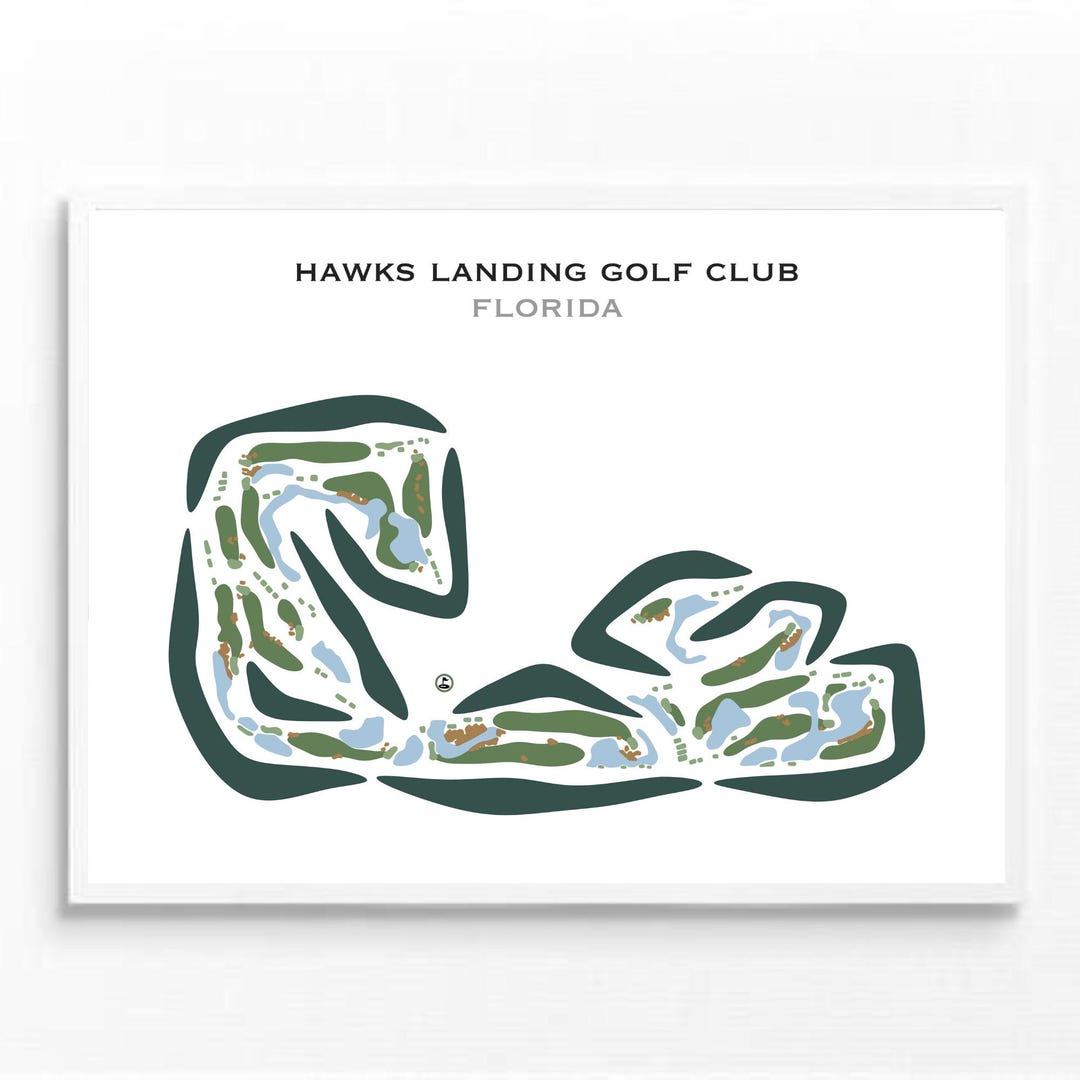 Hawks Landing Golf Club, FL | Golf Course Map, Golf Map, Golfer Gift ...