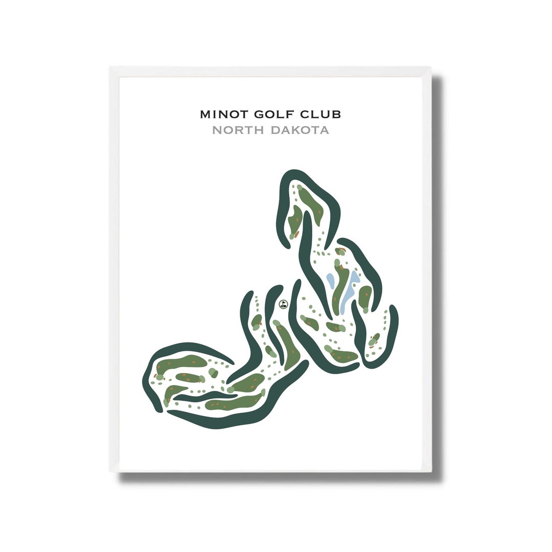 Minot Country Club, ND | Golf Course Map, Golf Map, Golfer Gift for Him ...