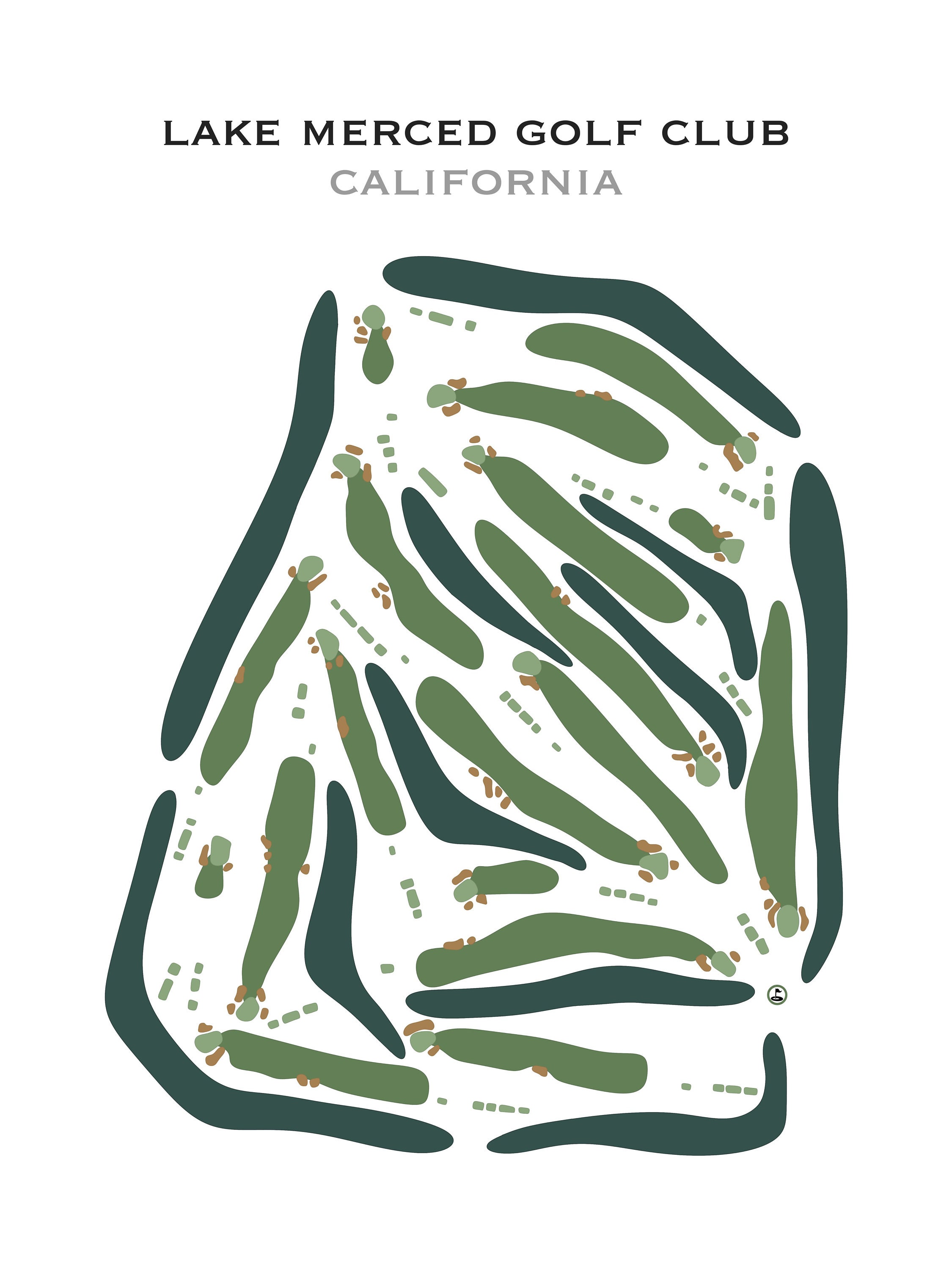 Lake Merced Golf Club CA Golf Course Map Home Decor - Etsy