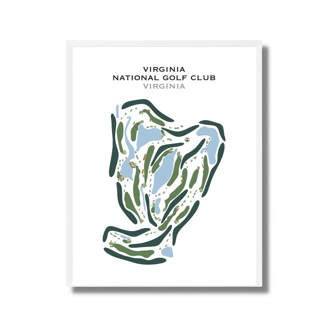 Virginia National Golf Club, VA | Golf Course Map, Decor, Golfer Gift ...