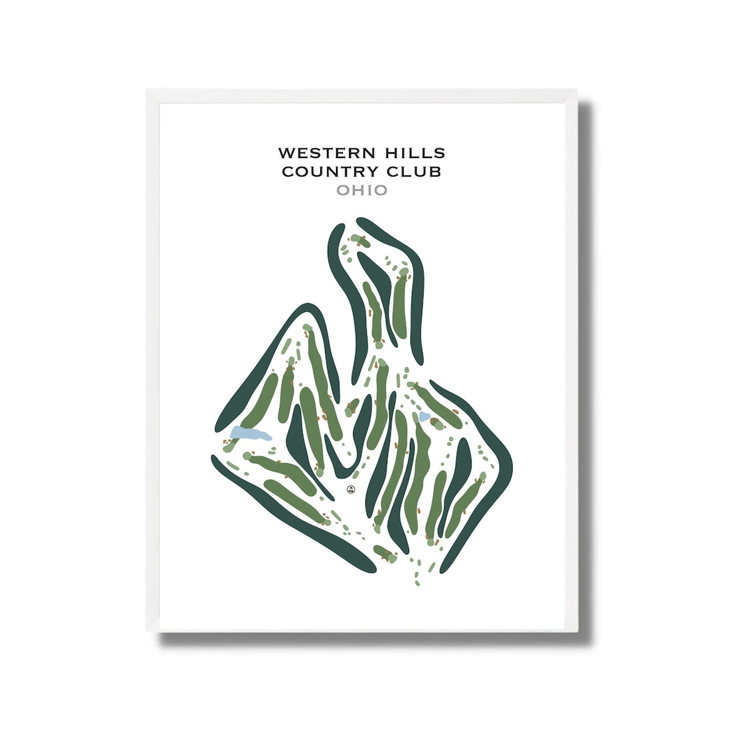 Western Hills Country Club, OH | Golf Course Map, Golf Map, Golfer Gift ...