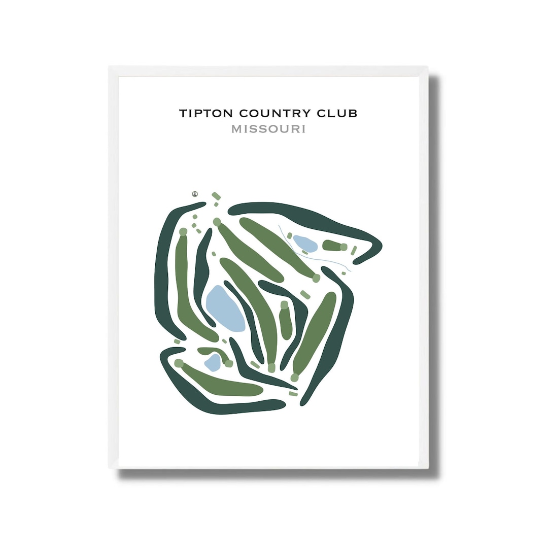 Tipton Country Club, MO | Golf Course Map, Golf Map, Golfer Gift for ...