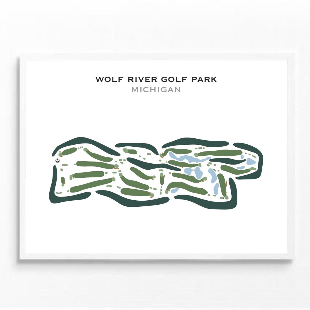 Wolf River Golf Park, MI | Golf Course Map, Golf Map, Golfer Gift for ...