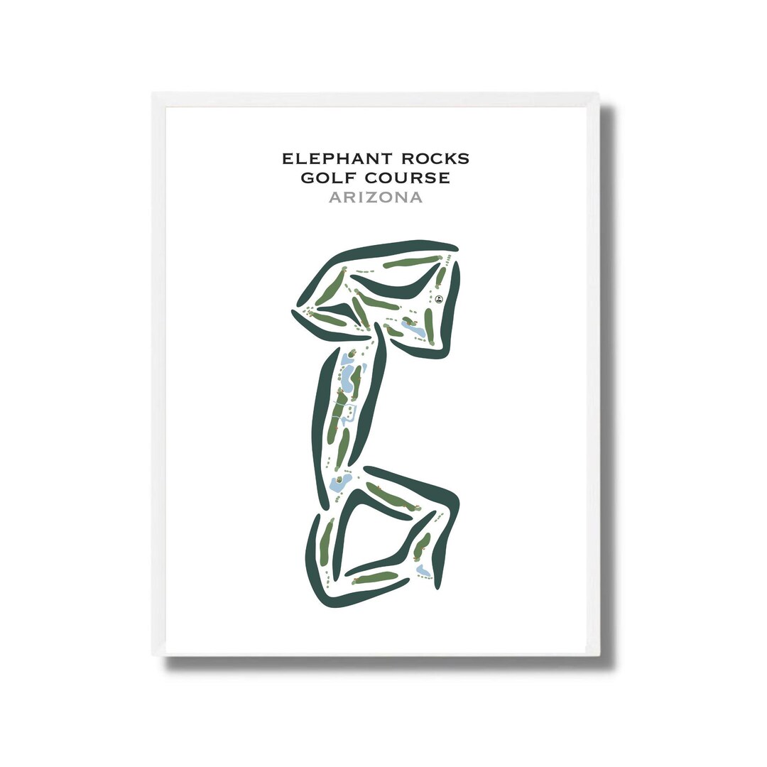 Elephant Rocks Golf Course, AZ | Golf Course Map, Golf Map, Golfer Gift ...