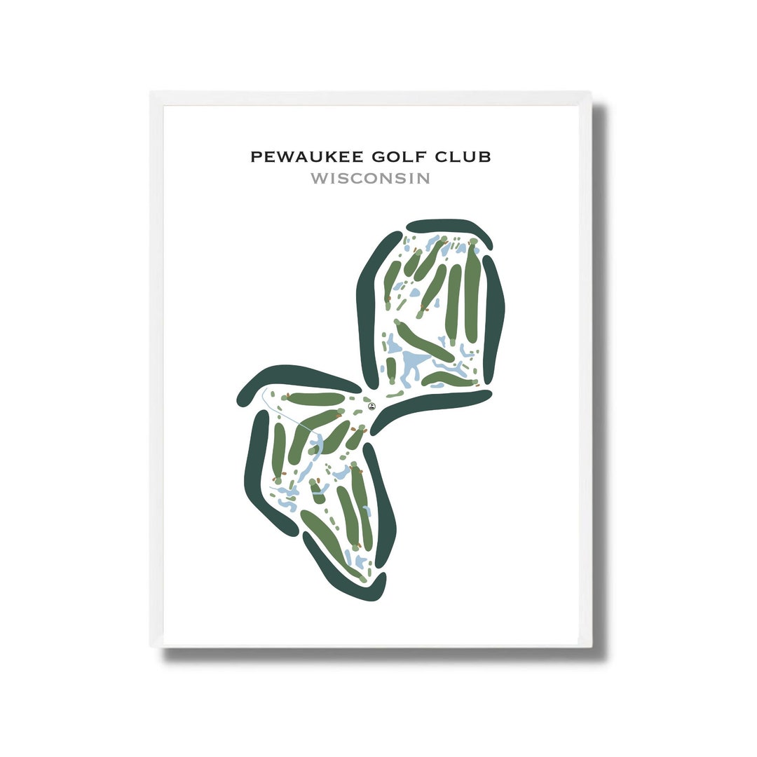 Pewaukee Golf Club, WI | Golf Course Map, Golf Map, Golfer Gift for Him ...