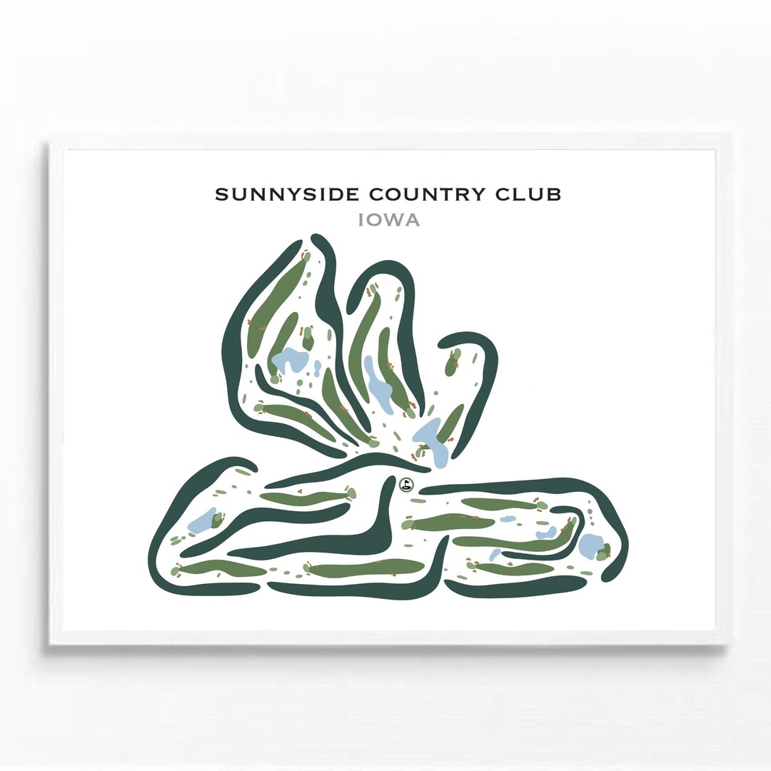 Sunnyside Country Club, Iowa, Golf Course Map, Golf Art Prints, Golf ...