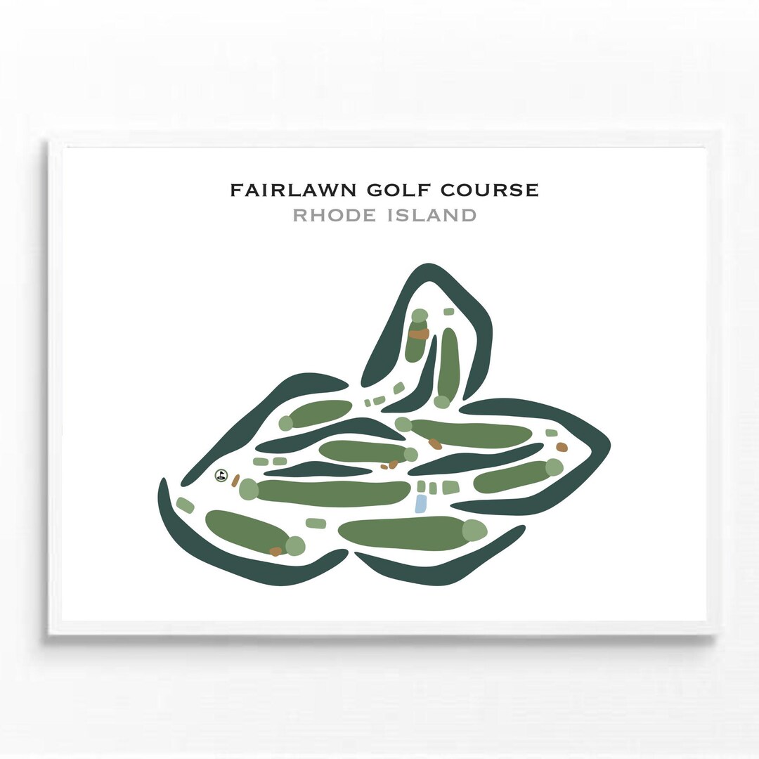 Fairlawn Golf Course, RI | Golf Course Map, Golf Map, Golfer Gift for ...