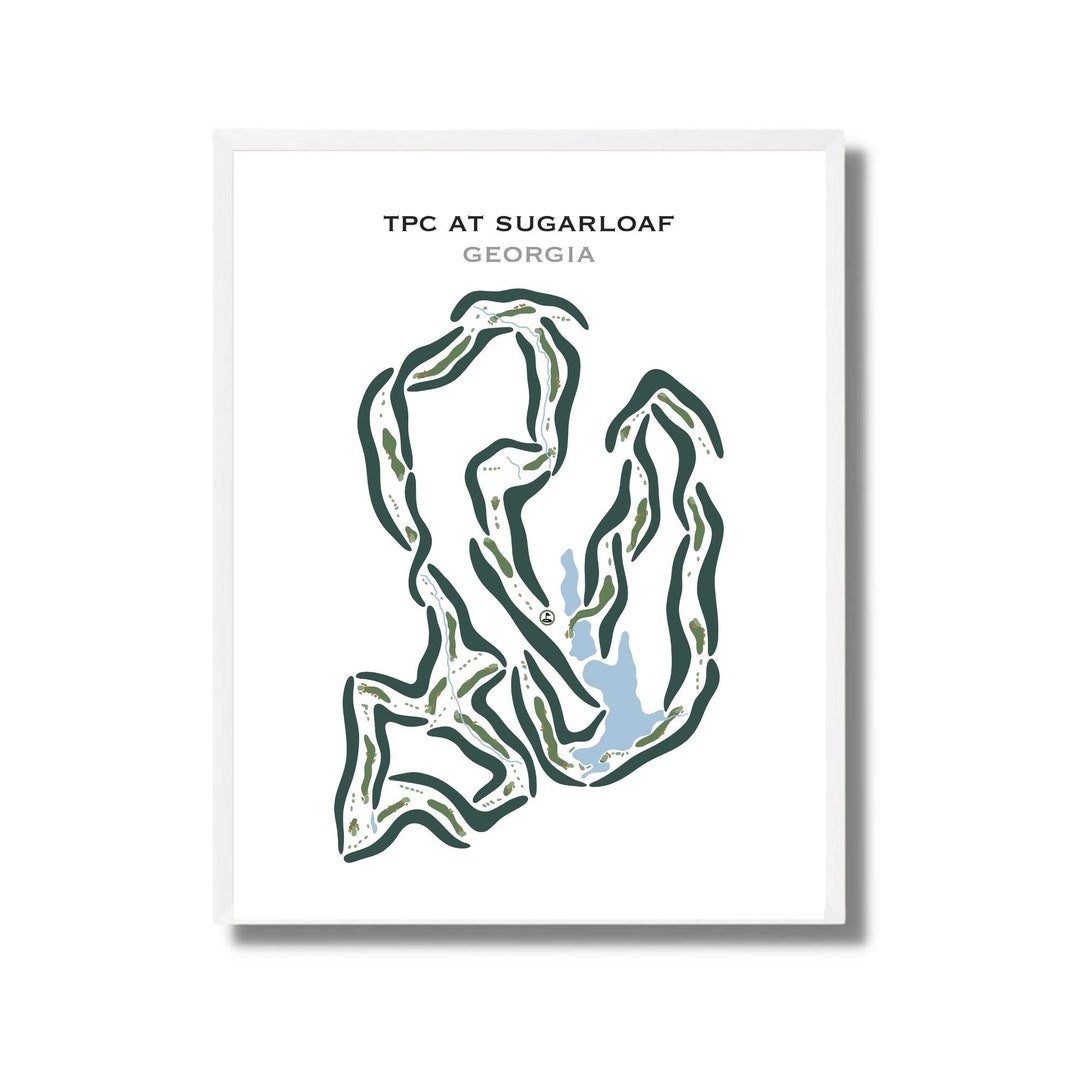 TPC at Sugarloaf Golf Club, GA Golf Course Map Canvas Art, Golf Gifts ...