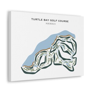 Golf Club Prints- Turtle Bay Resort Hawaii Golf Course Map | Golf ...
