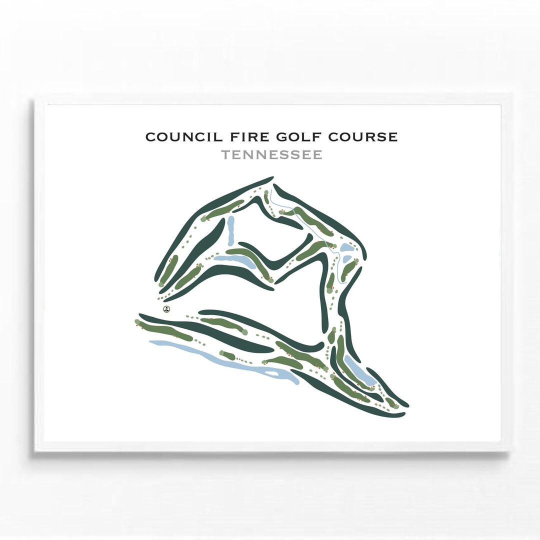 Council Fire Golf Course, TN | Golf Course Map, Golf Map, Golfer Gift ...