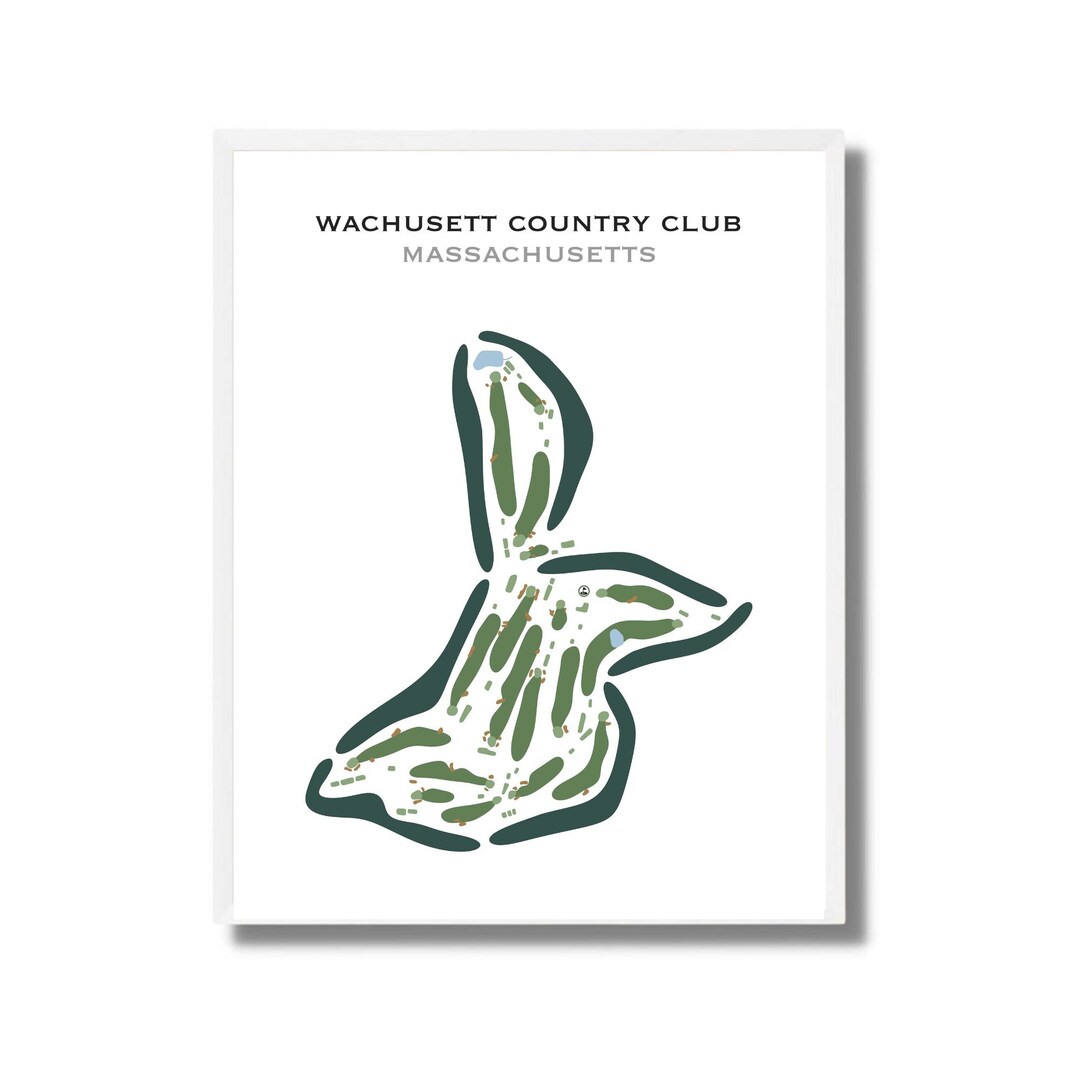 Wachusett Country Club, MA Golf Course Map, Golf Map, Golfer Gift for ...